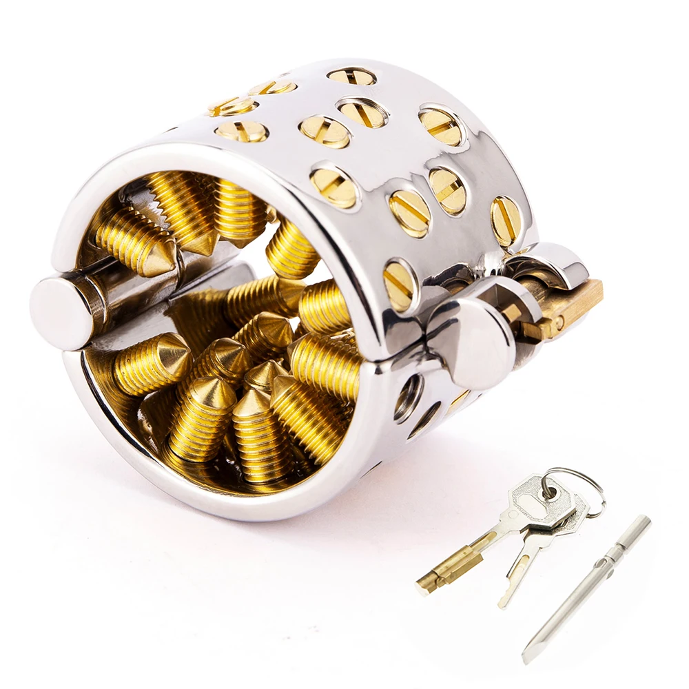 Adjustable KALI'S TEETH Cock Ring with 4 Rows short Spikes Scrotum ...