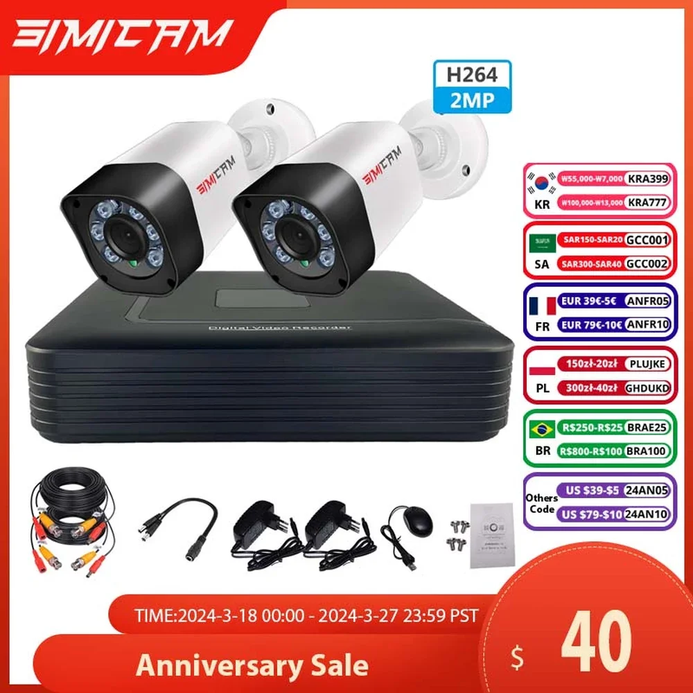 Simicam-1080p-sistema-de-seguran-a-cctv-kits-4ch-dvr-2-p-s-2mp-bala ...
