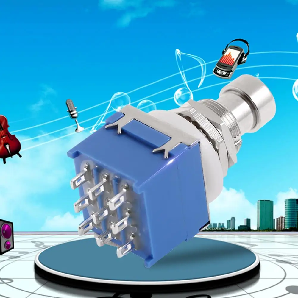 9-Pin-3PDT-Guitar-Effect-Push-Button-Foot-Switch-Replacement-Mini ...