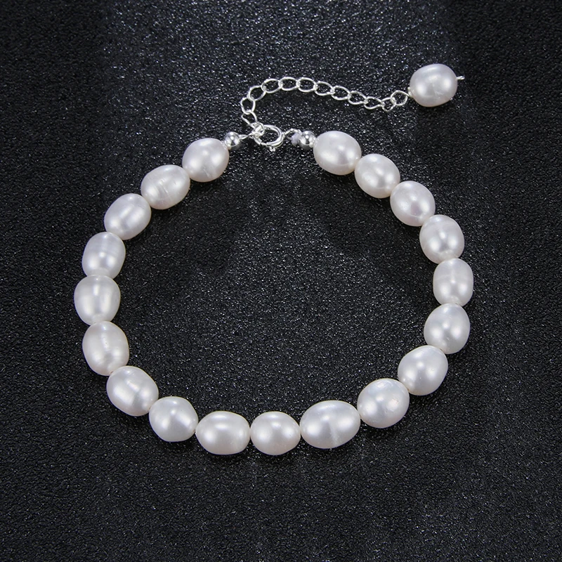 Natural Freshwater Pearls 7-8mm Water Droplet Shaped with Screw Thread ...