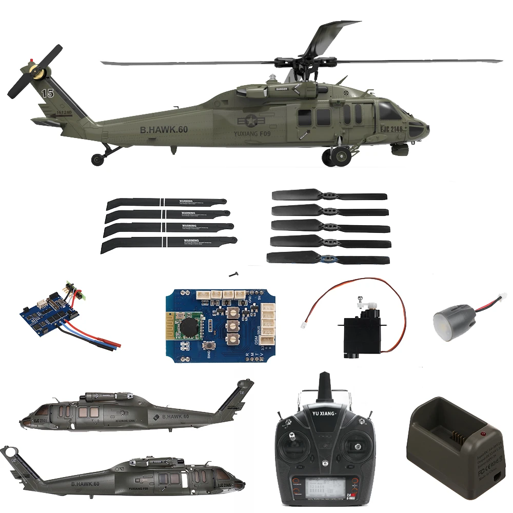 F09 Helicóptero De Controle Remoto Uh60-black Hawk Acessórios Corpo Bateria Controle Remoto ...