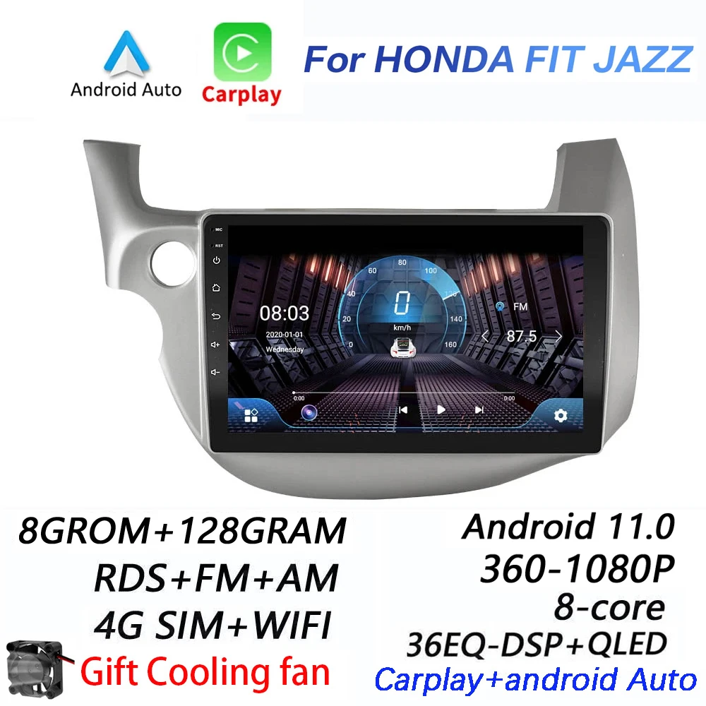 Wireless-CarPlay-Android-Auto-Radio-for-HONDA-FIT-JAZZ-2007-2013-4G-Car ...