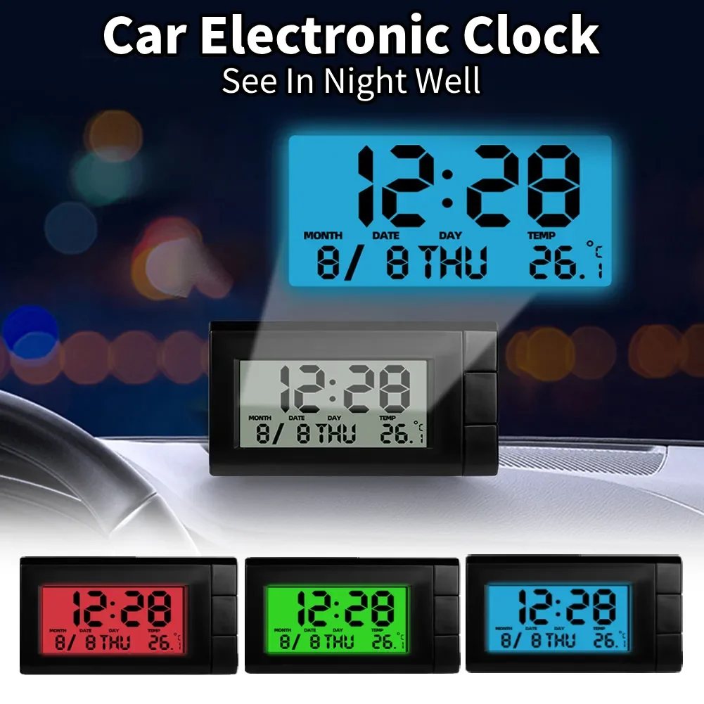 3-colors-Car-Clock-Universal-Automotive-Digital-Clock-Date-2-in-1-LCD ...