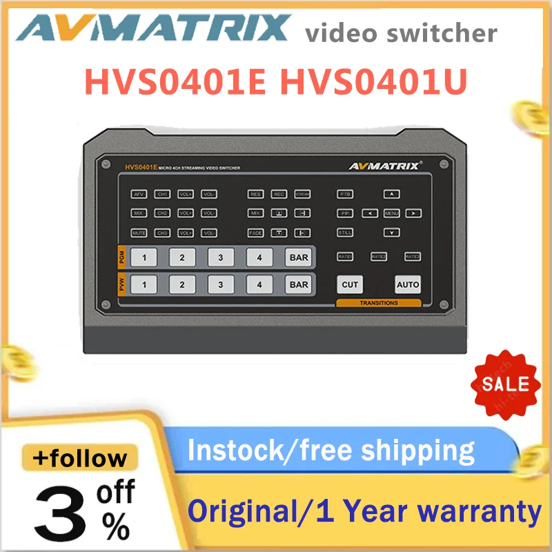 AVmatrix HVS0401E HVS0401U 2 Channel SDI HDMI Video Switcher Mixer 4 Channel Inputs 2 Channel ...
