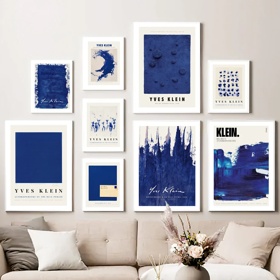 Blue Living Room Posters | Yves Klein Poster | Klein Blue Canvas | Wall ...