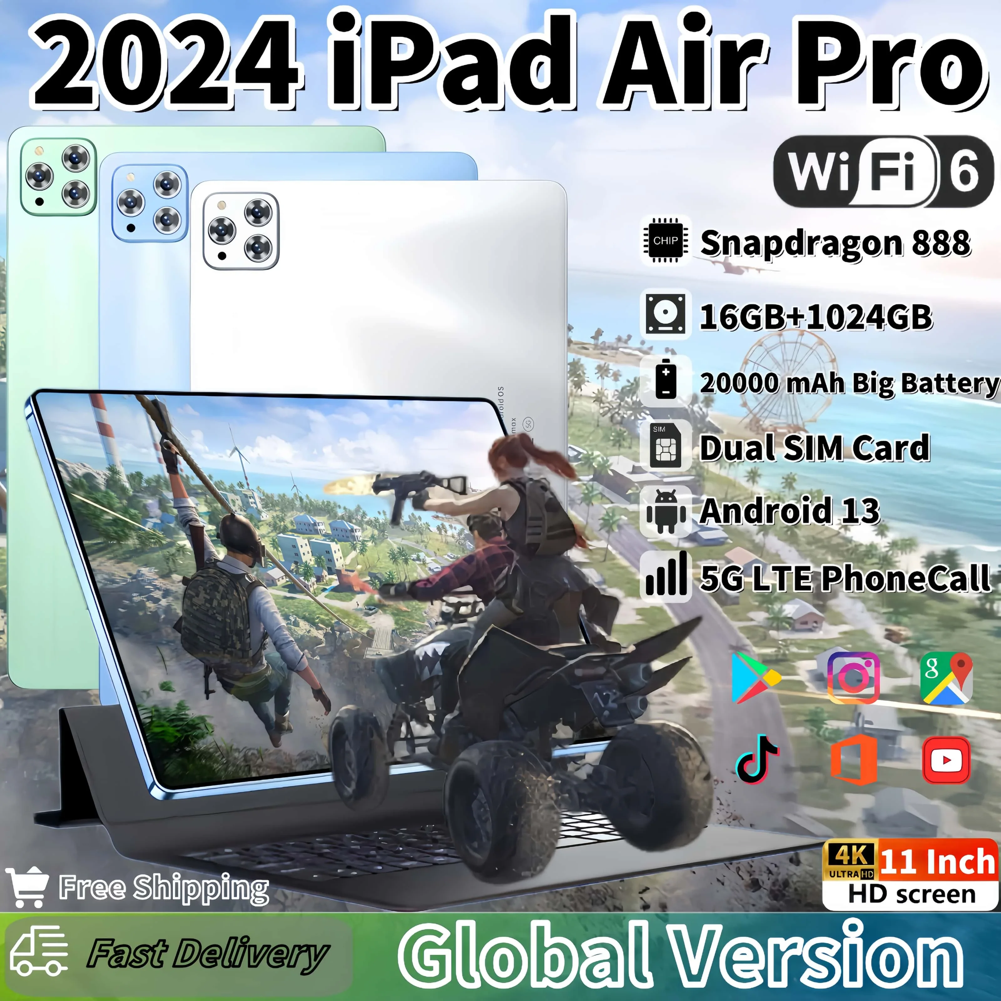 2024-NEW-Original-IPAD-Air-Snapdrago-888-Android-13-Tablets-16GB-1TB-11 ...