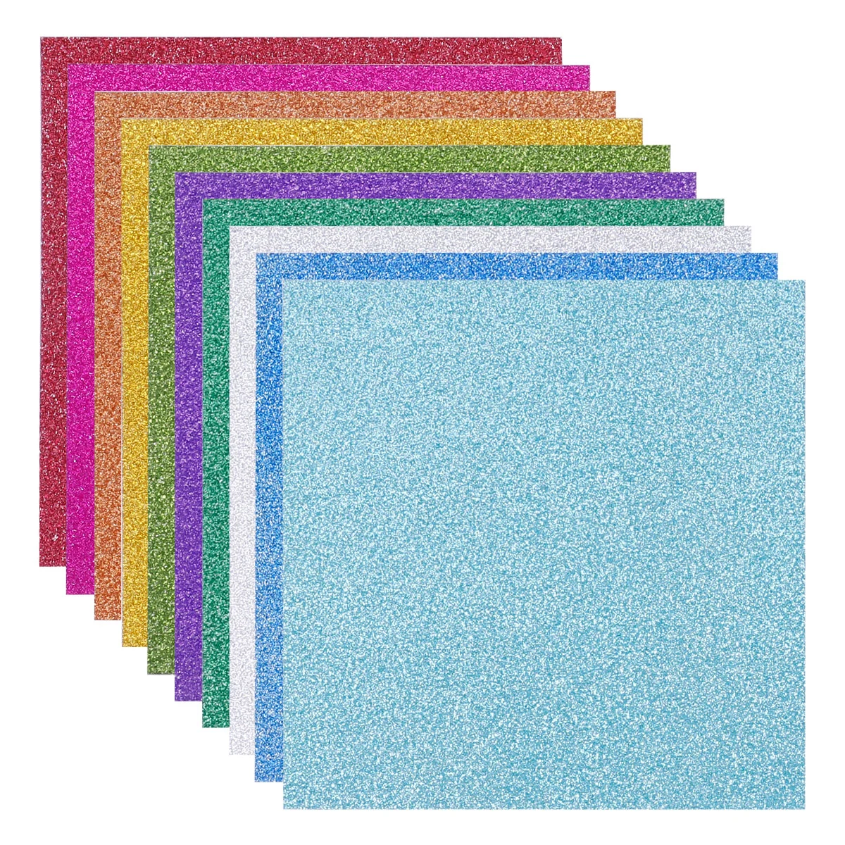 100-Pcs-Glitter-Paper-Color-Cardstock-Paper-Craft-Glitter-Sheets ...