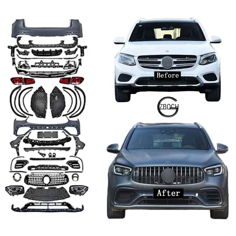 X253-car-bumper-For-Mercedes-Benz-GLC-upgrade-GLC63-AMG-Body-Kit-rear ...
