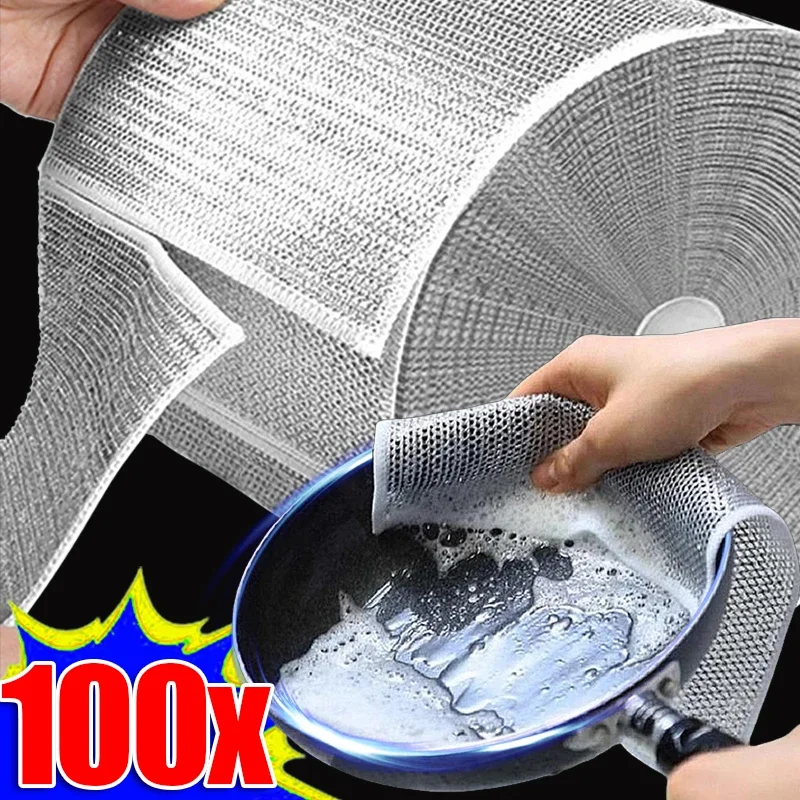 Magic-Vaatdoek-Zilver-Metalen-Staaldraad-Lappen-Schoonmaak-Keuken ...