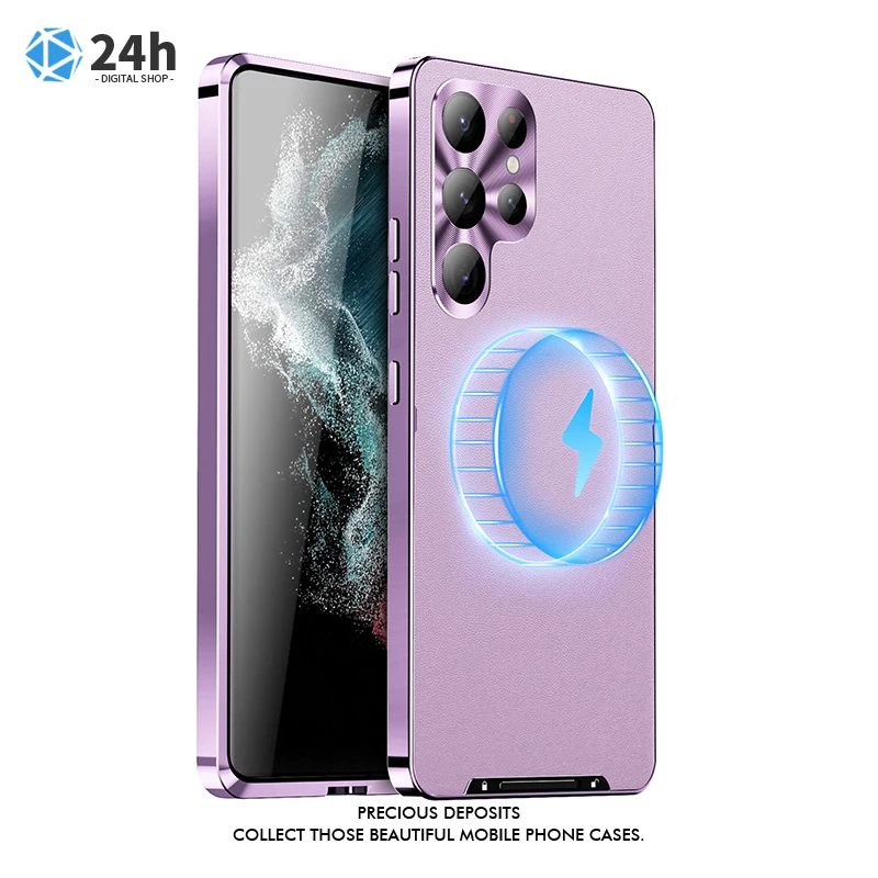 Metal-Frame-Magnetic-Leather-Backboard-Phone-case-For-Samsung-Galaxy ...