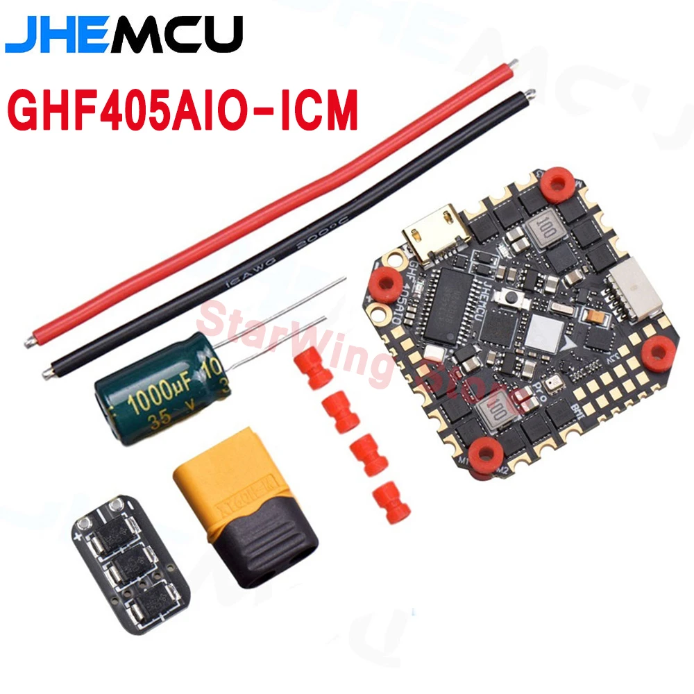 JHEMCU 투스픽 RC FPV 레이싱 드론용, GHF405AIO ICM 베타플라이트 F405 OSD 비행 컨트롤러, 40A ...
