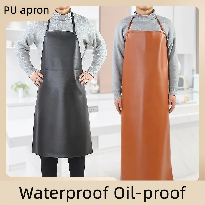 Leather-Waterproof-and-Oil-Proof-Pu-Apron-For-Men-Aquatic-Slaughter ...