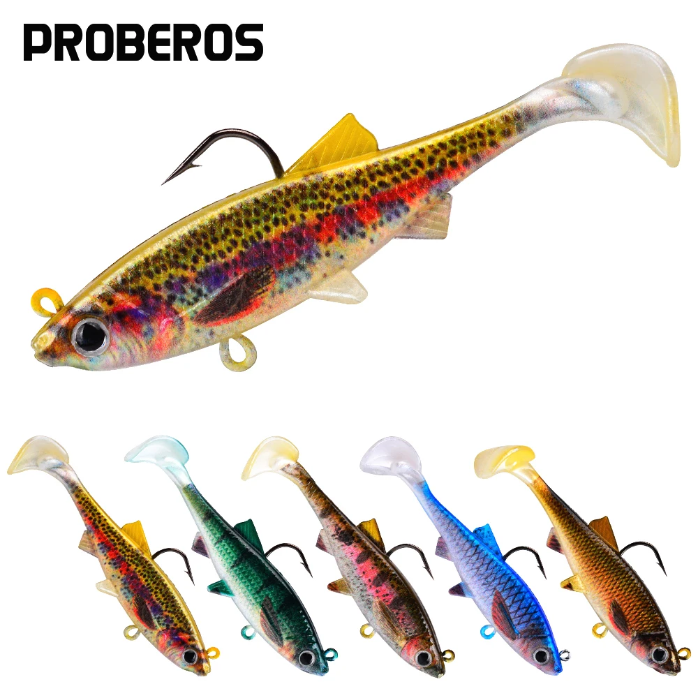 PROBEROS 1/5 pièces pagaie T queue faux poisson leurre appât artificiel ...