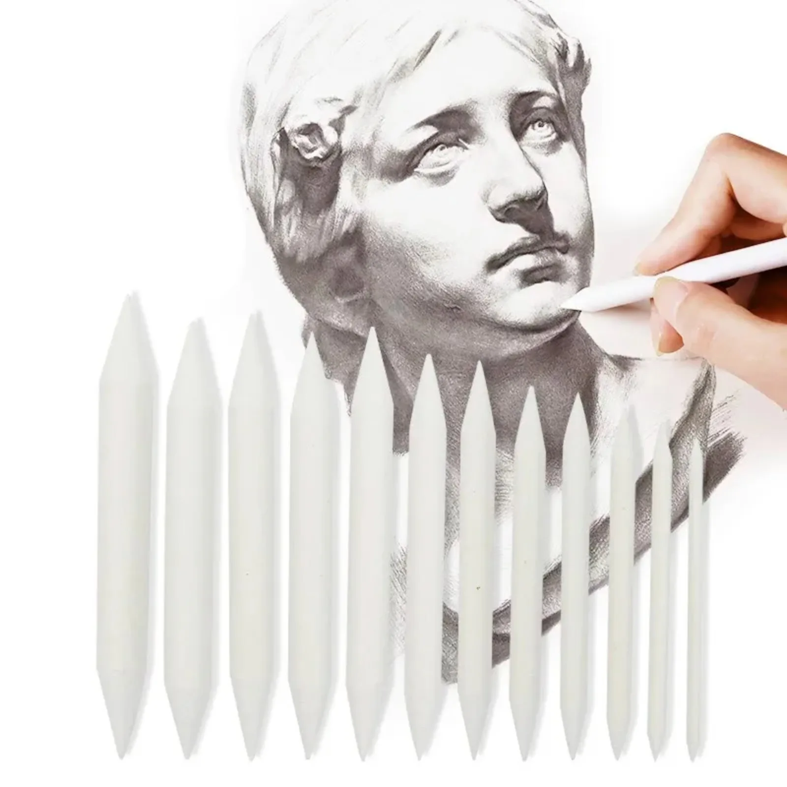 3PCS Set Profession Sketch Paper Eraser Pens Blending Stump Art Tool ...