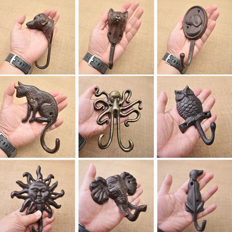 Cast-Iron-Crafts-Iron-Art-Animal-Cat-Dog-Octopus-Hooks-Bar-Garden ...