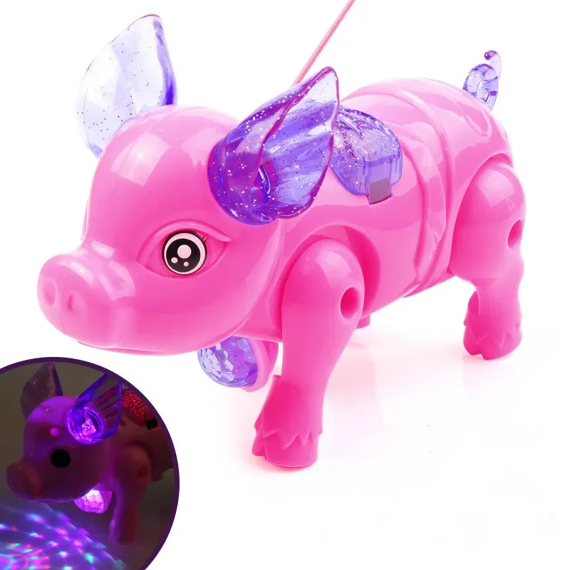 New-Pink-Color-Electric-Walking-Pig-Toy-With-Light-Musical-Kids-Funny ...