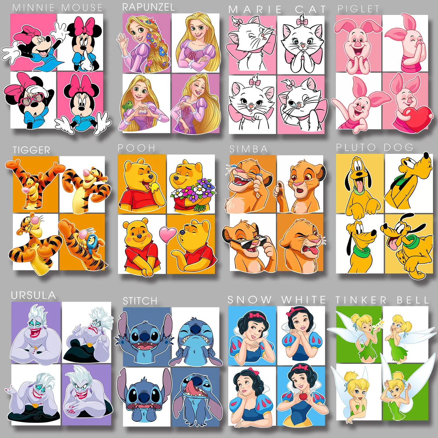Disney Cartoon Characters Group Photo Iron on Stickers for Clothes Firm ...