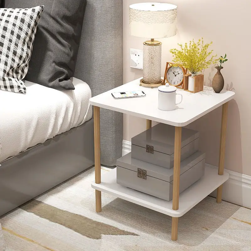 Bedside Table Solid Wood Multifunctional Bedroom Shelf Simple Small ...