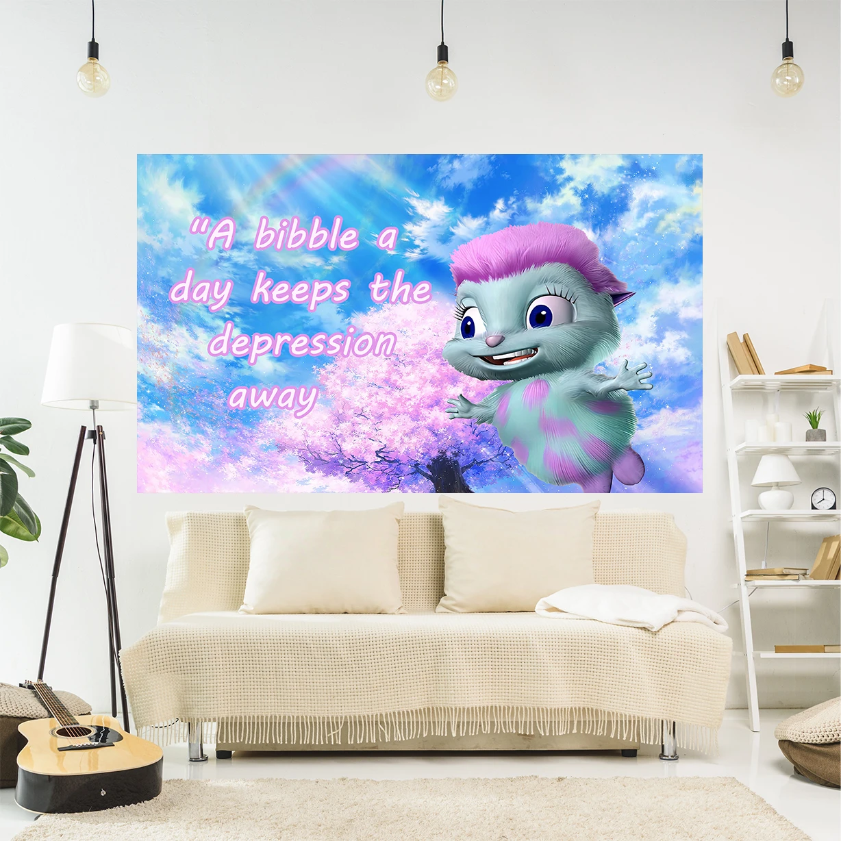 Wall Covering Bibble Meme Says Funny Pattern Tapestry Fabric Cartoon ...