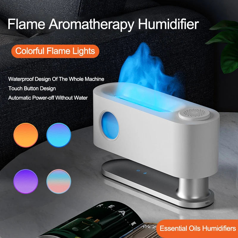 Flame Aroma Essential Oil Diffuser Ultrasonic Air Humidifier Mute Room ...