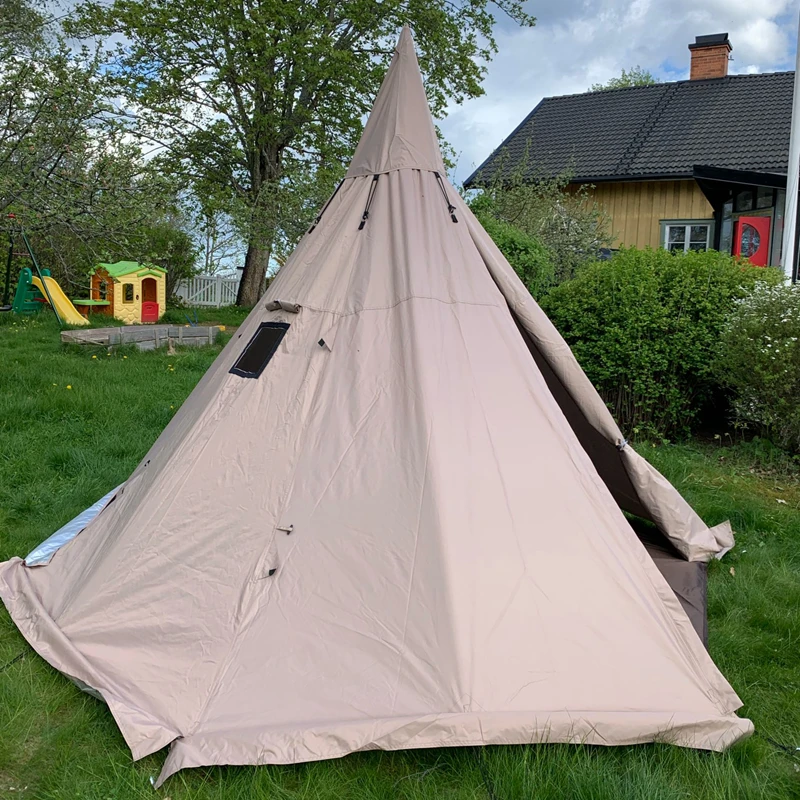 4-5-Peoples-Pyramid-Tent-With-A-Chimney-Hole-Hexagon-Teepee-Shelter ...
