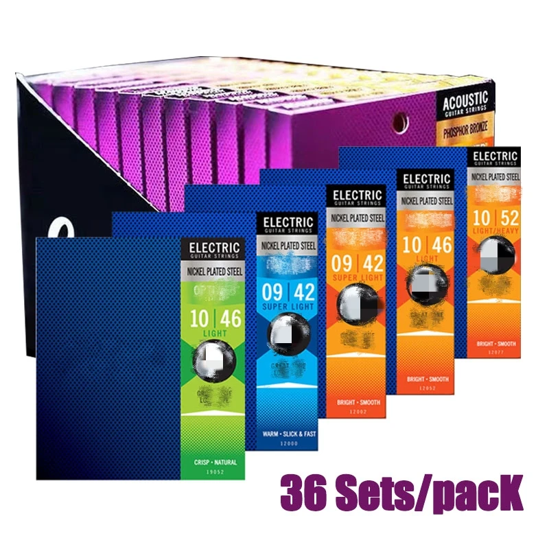 36-Sets-3-Boxe-Electric-Guitar-Strings-Set-Or-Acoustic-Replica-Uncoated ...