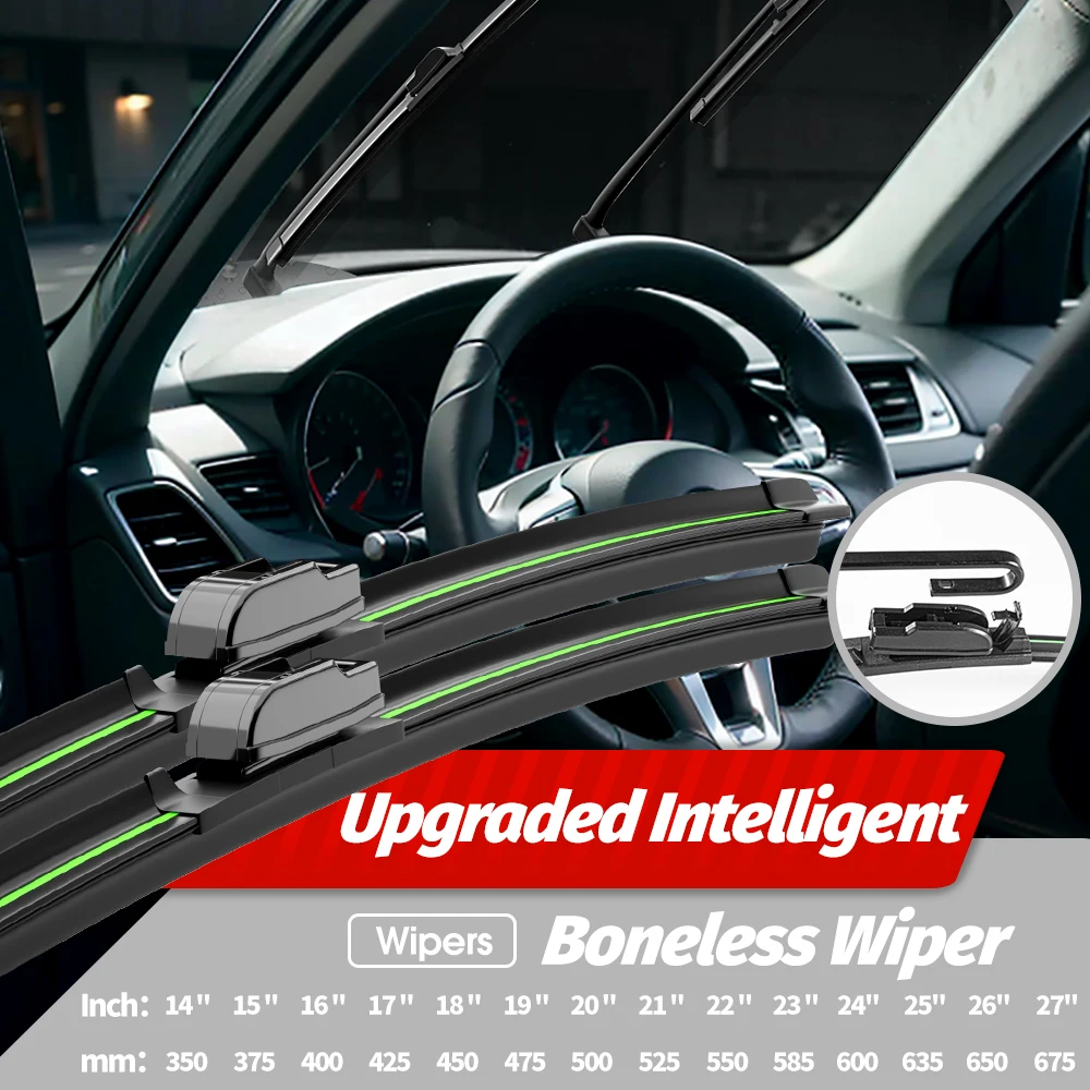 Car Windshield Wiper Blades Hook Universal U-type Soft Rubber Wiper 14 ...