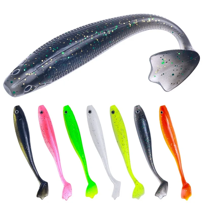6/10pcs 10.5cm 7.5cm Soft Silicone Fishing Lure Saltwater Freshwater ...