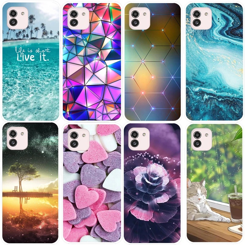 For Samsung Galaxy A03 Case Soft Silicone Tpu Cute Cartoon Back Cover ...