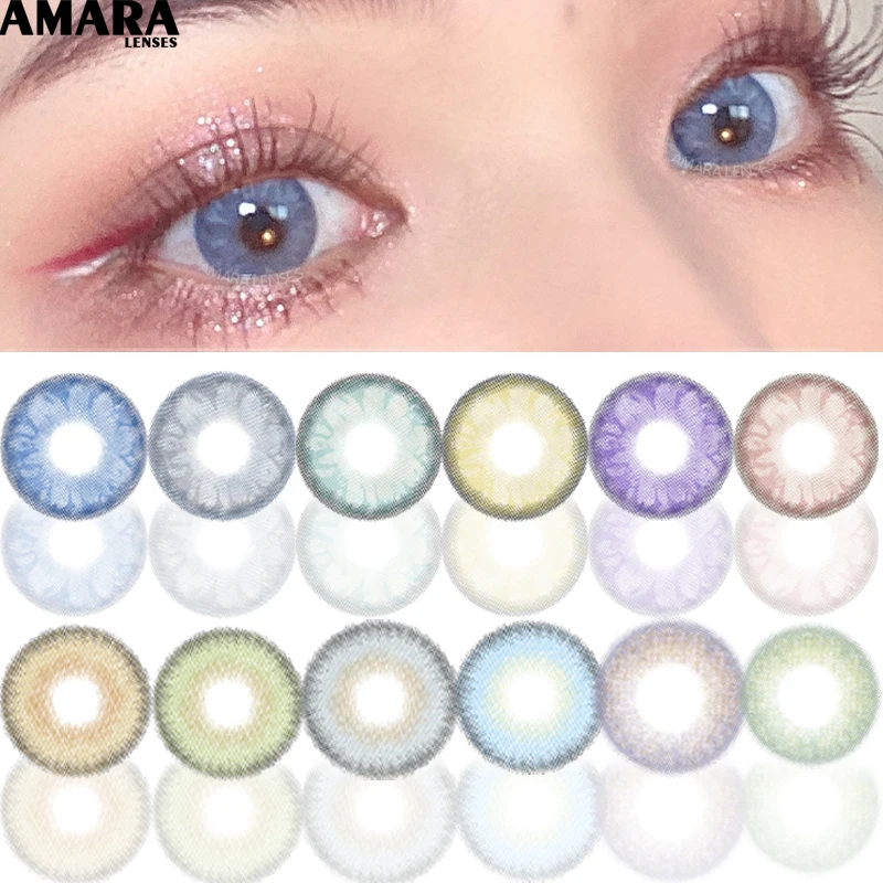 AMARA Colored Lenses 1Pair Natural Eye Color Lens GEM Contact Lenses ...
