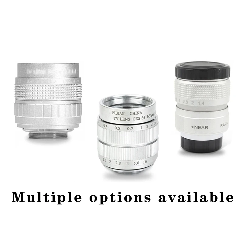 Fujian 25mm F1.4 / 35mm F1.7 / 50mm F1.4 CCTV TV Camera Lens + C- Macro ...