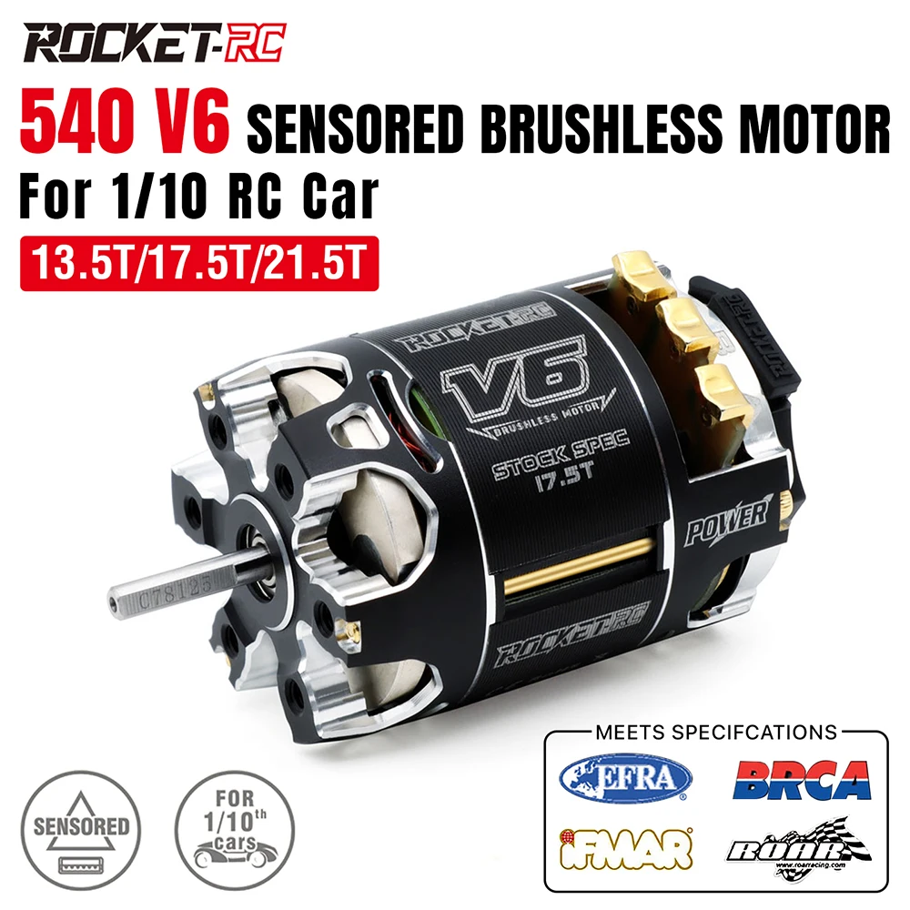 ROCKETRC 540-V6 High RPM High Conductivity Competition Brushless ...