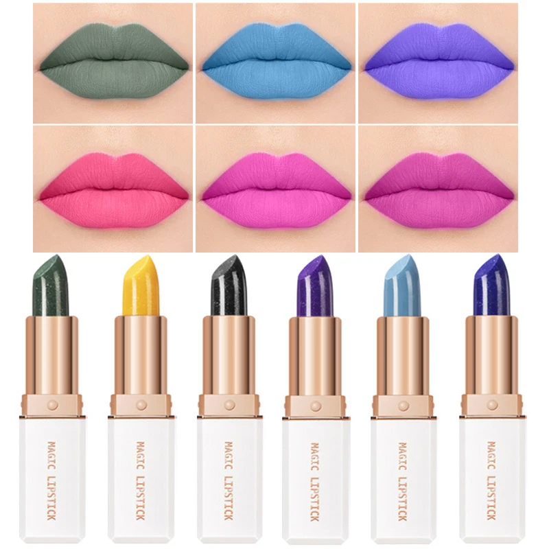 6 Colors Magic Lipstick Temperature Color Changing Lip Balm ...