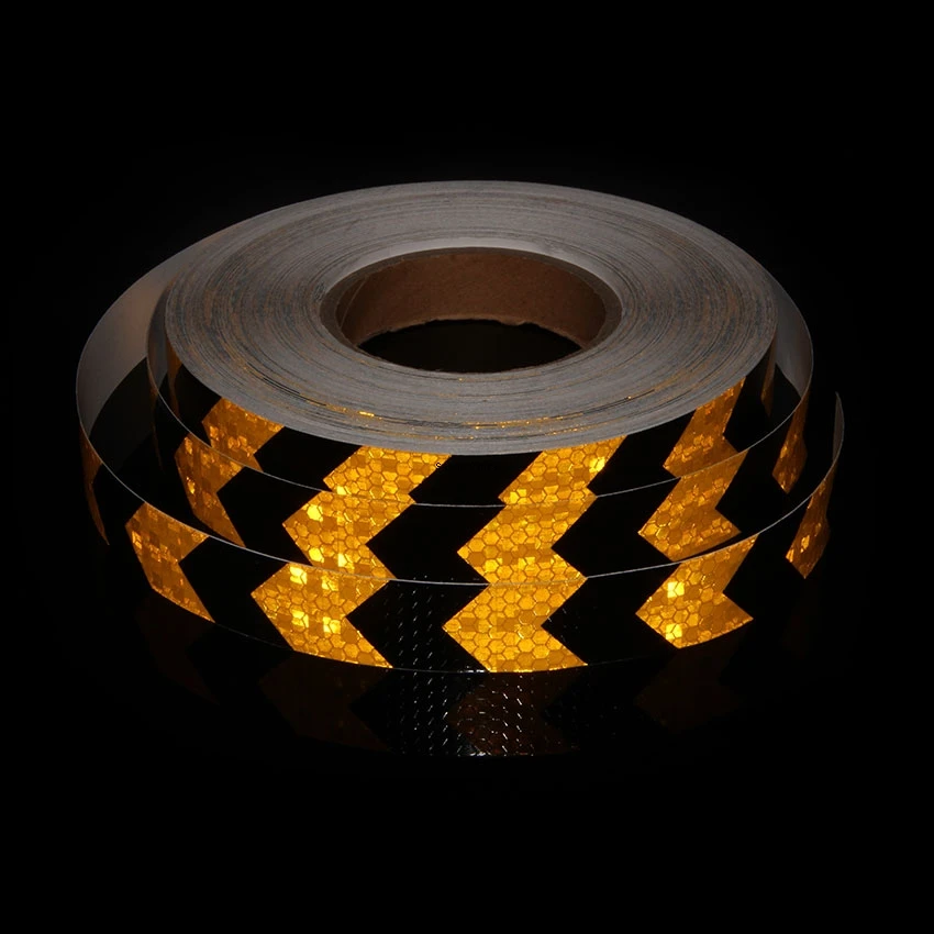 High-Intensity-Reflective-Adhesive-Waterproof-Stickers-Yellow-Black ...