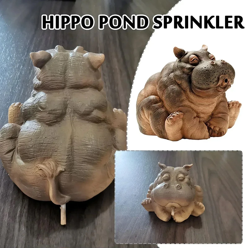 New Hippo Decor Pond Spitter Statue Hippo Garden Supplies Outdoor ...