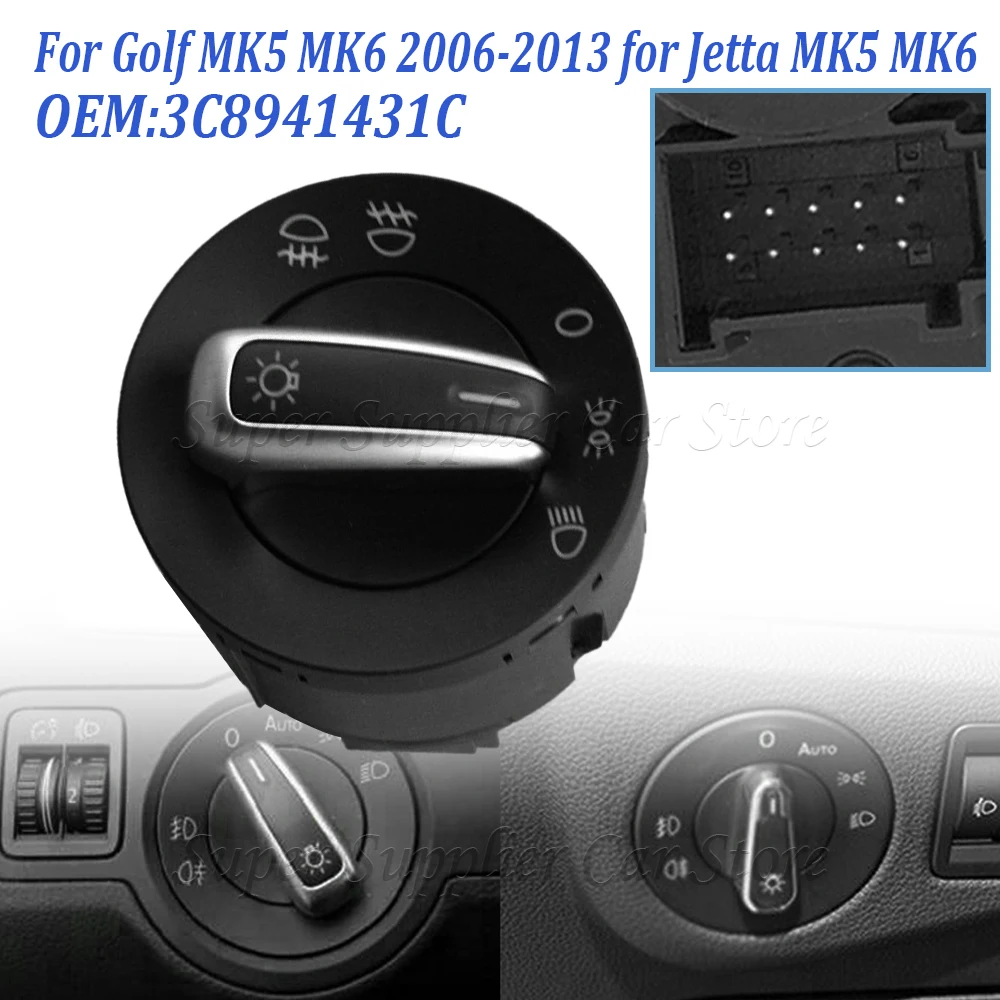 10-pins-Fog-Light-Headlight-Switch-For-VW-Jetta-Golf-MK5-MK6-Rabbit-GTI ...