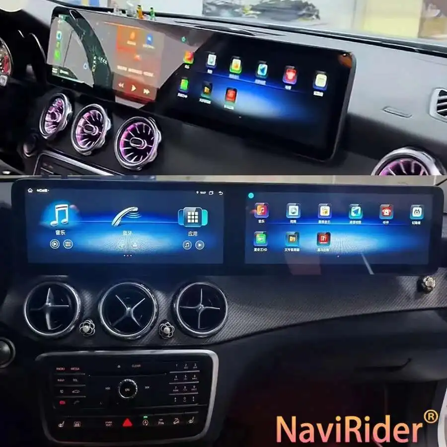 Car Radio Upgrade Dual Screen For Mercedes Benz A Class CLA GLA X156 ...