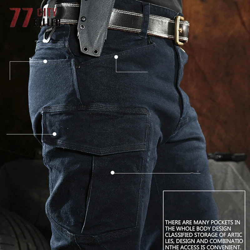 Tactical-Jeans-Men-Commuter-SWAT-Combat-Denim-Pants-Male-Multi-pocket ...