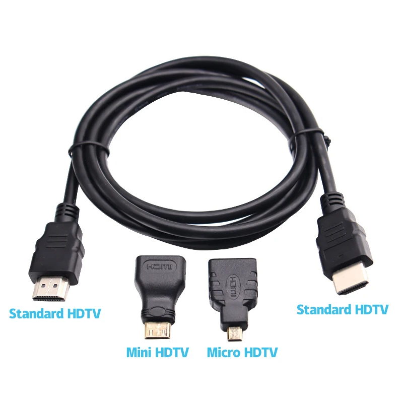 Mini-HDTV-Adapter-Micro-HDTV-Connector-Cable-3-In1-1M-1-5-Meters-HD ...
