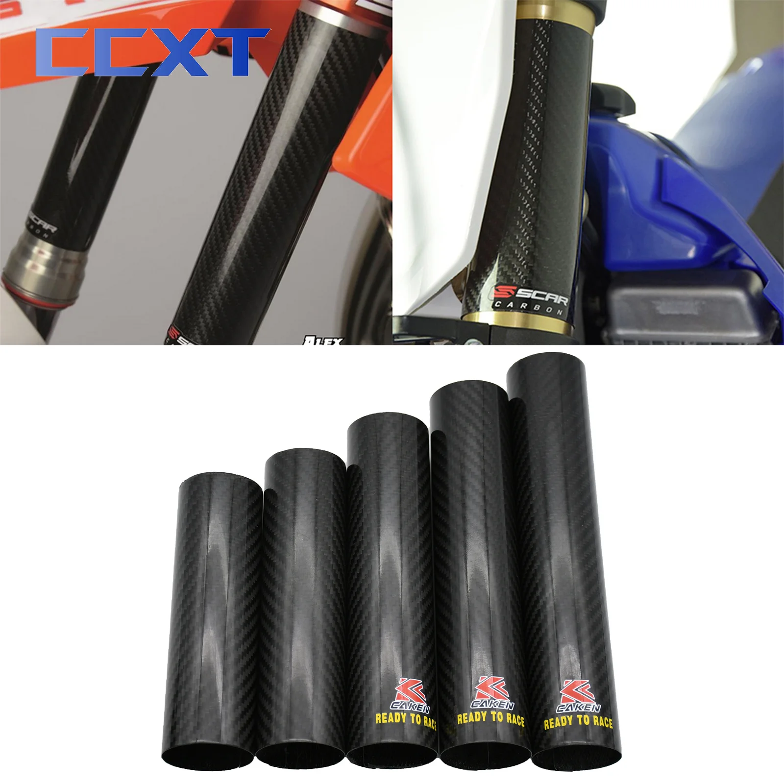 160mm 178mm 202mm 225mm 248mm Carbon Fiber Front Fork Guard Wrap Cover ...