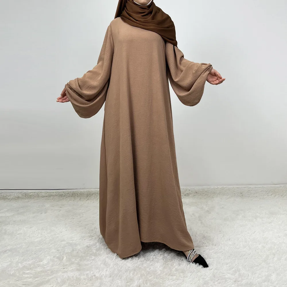 Modest-Muslim-Dubai-Abaya-Dress-for-Women-Puff-Sleeves-A-Line-Side ...