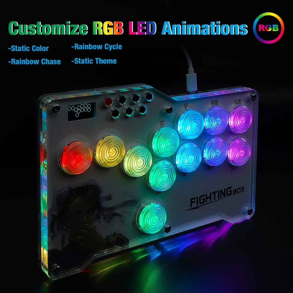 Fightingbox-Mini-HitBox-WASD-SOCD-Fighting-Stick-LED-Light-Controller-Game-Controller-for-PC-PS3 ...
