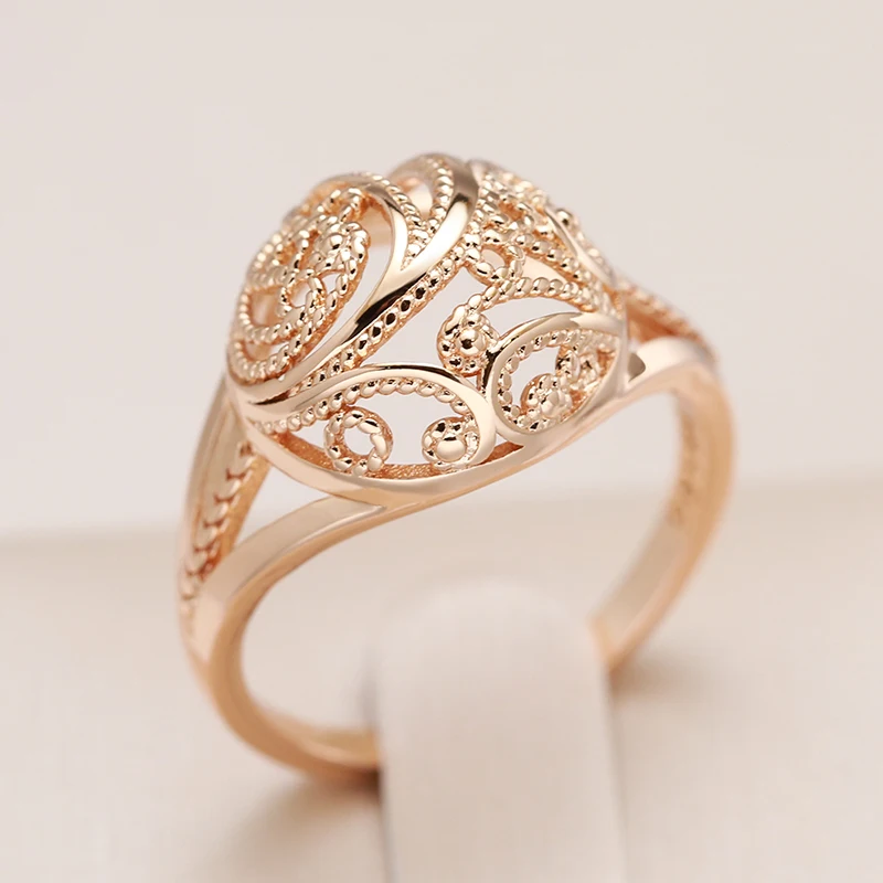 Kinel-Hot-Trendy-585-Rose-Gold-Color-Rings-for-Women-Hollow-Pattern ...