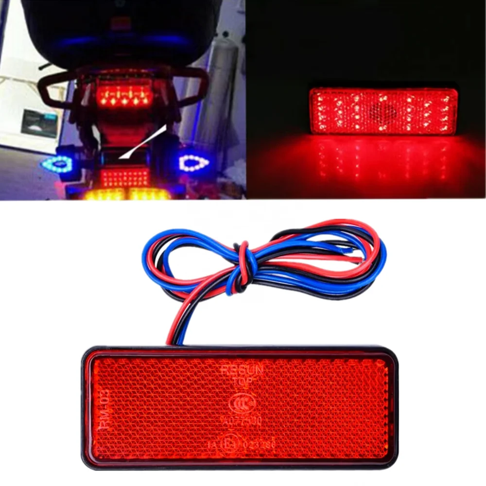 12V-Car-Motorcycle-Truck-LED-Reflectors-Round-Tail-Lights-24LED-Warning ...