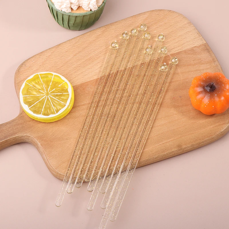 10PCS-Gold-Glitter-Plastic-Mixing-Sticks-Crystal-Cake-Cocktail-Coffee ...