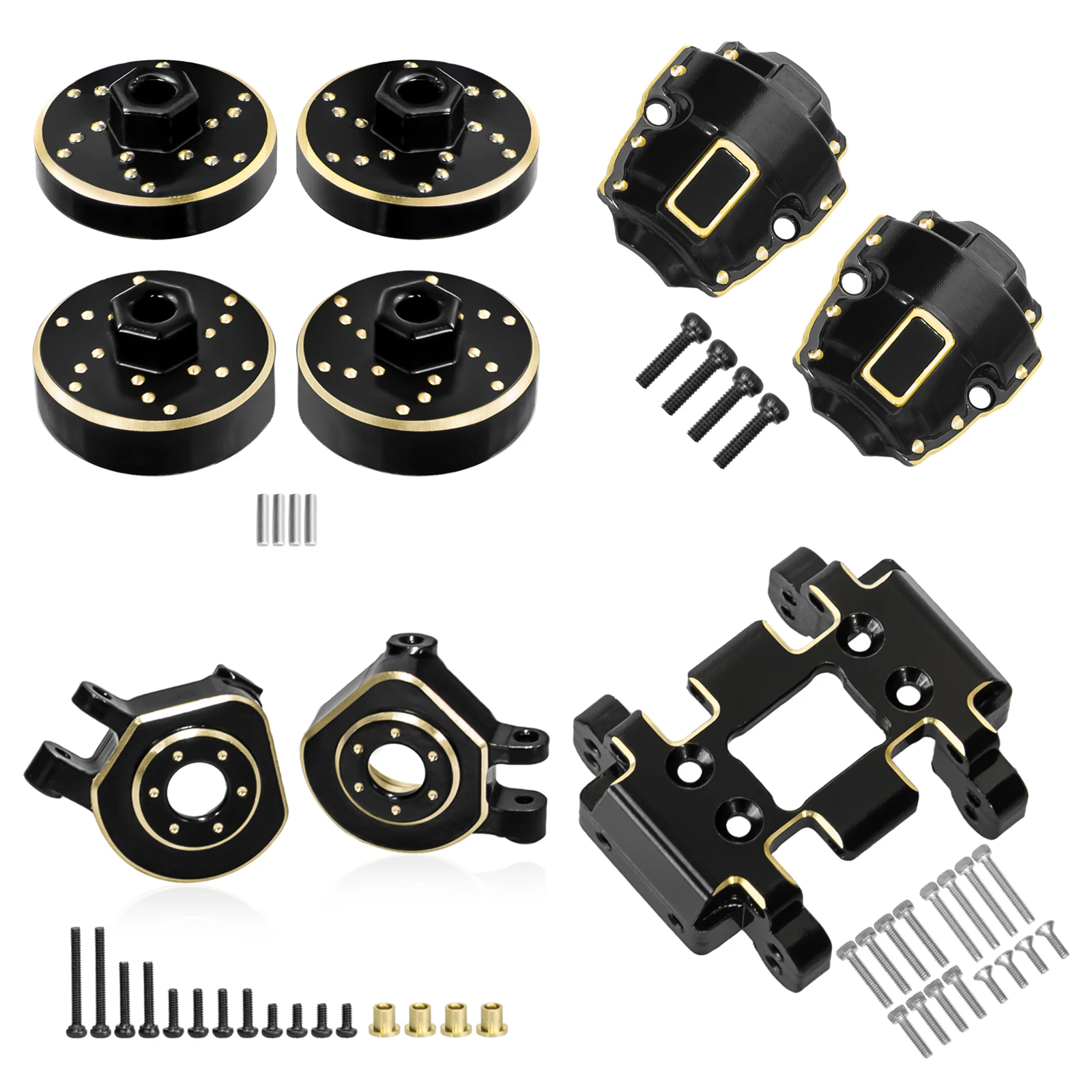 OKHL Black Coating Brass Gearbox Mount Heavy Skid Plate Wheel Hex Hub ...