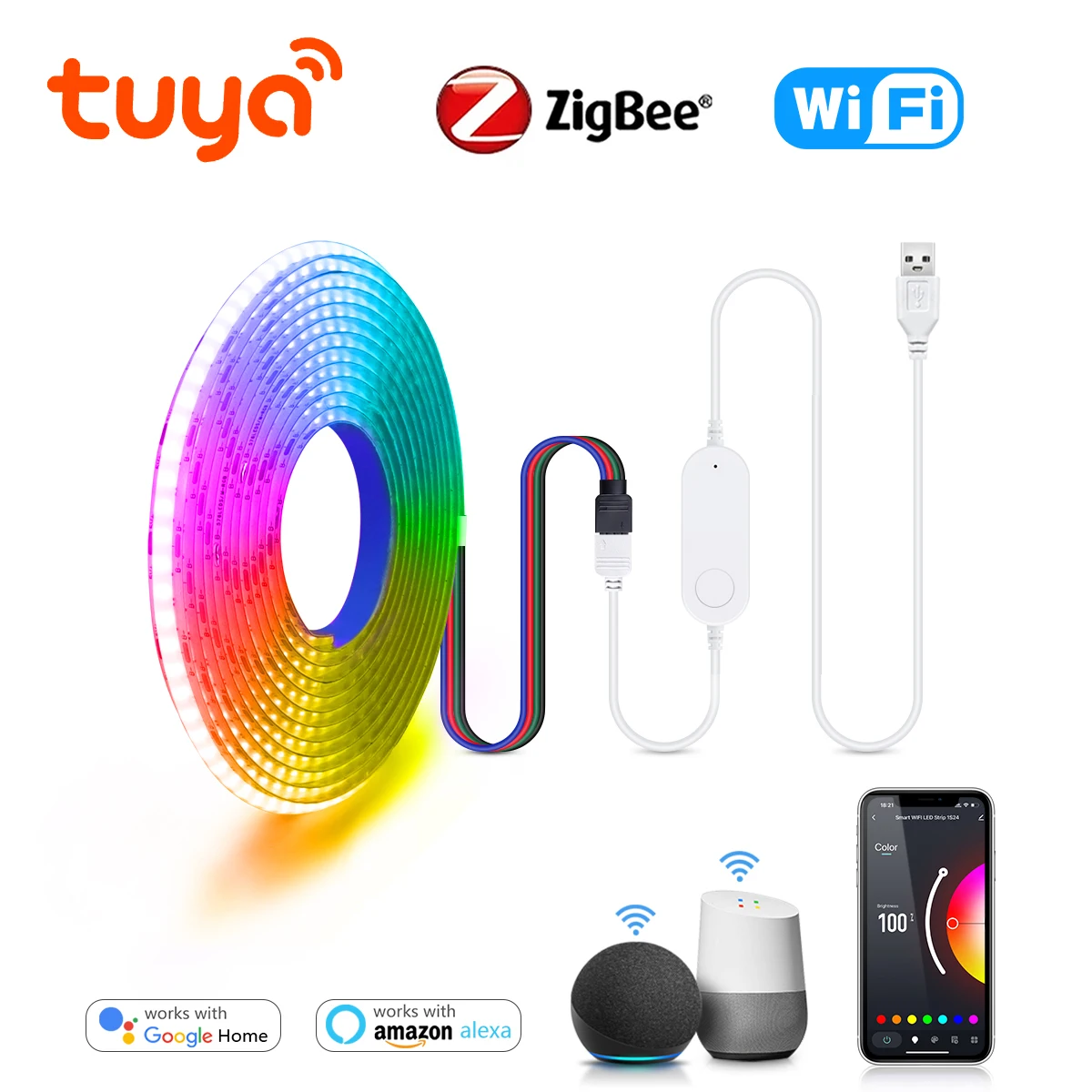 Zigbee-tira-de-luces-LED-inteligente-con-USB-cinta-de-iluminaci-n ...