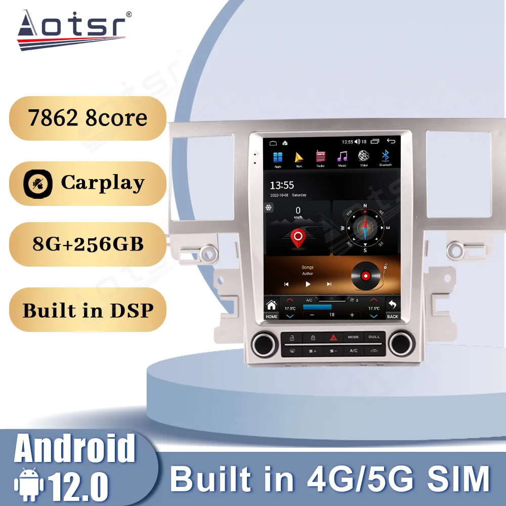 Android 12 Tesla Car Radio For Jaguar XF XFL 2004 2005 2006 2007 2008 ...