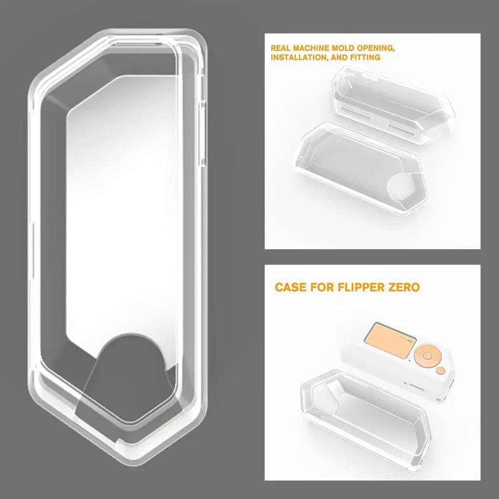 For-Flipper-Zero-Clear-Silicone-Protective-Case-Transparent-Black-Anti ...