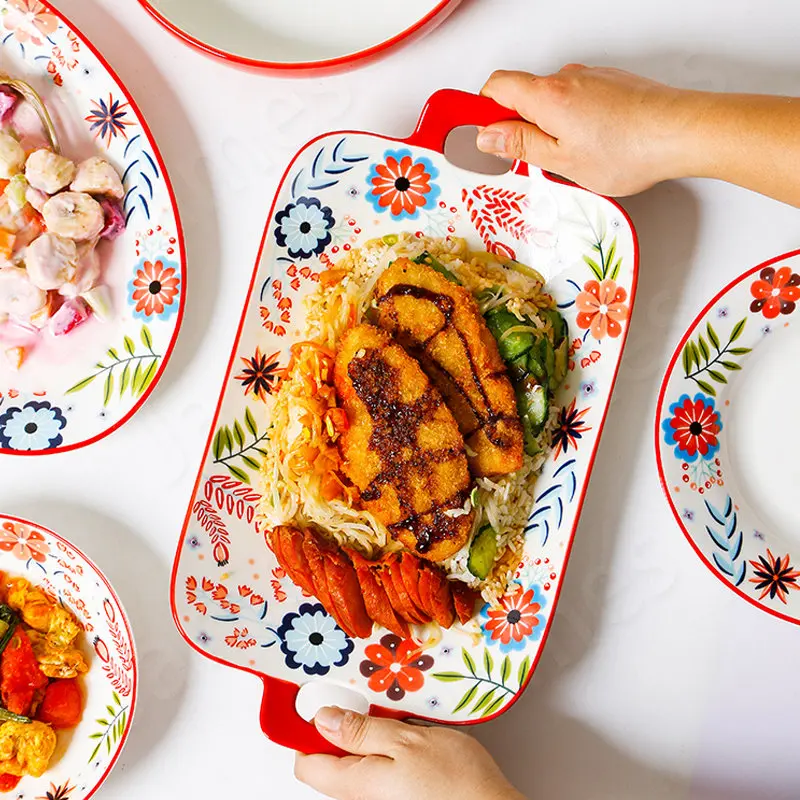 Personalized-Ceramic-Plates-Set-Nordic-Style-Dinner-Plates-Personality ...